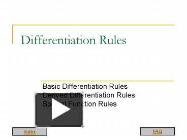 Differentiation Rules presentation | free to view
