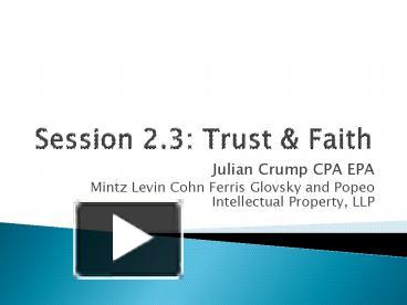 PPT – Session 2'3: Trust PowerPoint presentation | free to view - id ...
