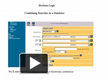 PPT – Boolean Logic PowerPoint presentation | free to view - id: 10dd07 ...