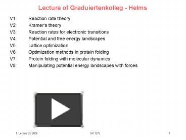 PPT – Lecture of Graduiertenkolleg Helms PowerPoint presentation | free ...