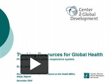 Tracking Resources for Global Health presentation | free to view