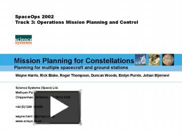 PPT – Mission Planning for Constellations Planning for multiple ...