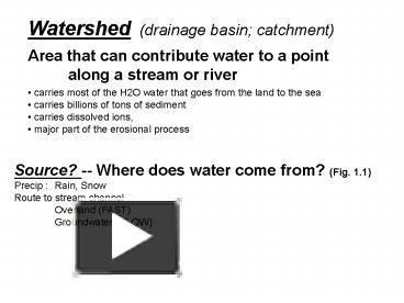 Watershed drainage basin catchment presentation | free to view