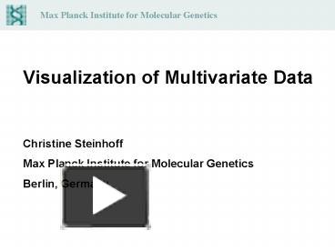 Visualization of Multivariate Data presentation | free to view