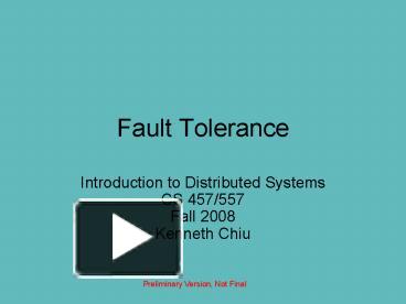 Fault Tolerance presentation | free to view