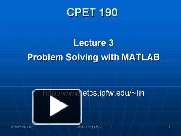 CPET 190 presentation | free to view