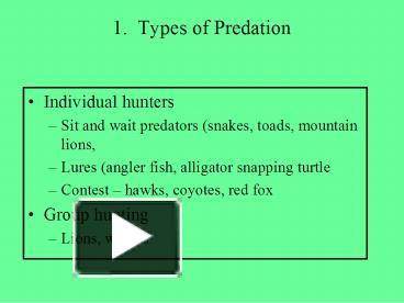 1. Types of Predation presentation | free to view