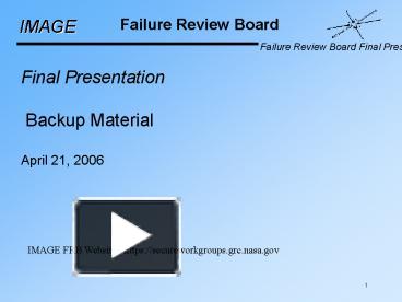 Failure Review Board presentation | free to view