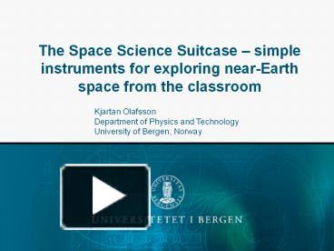 The Space Science Suitcase presentation | free to download