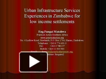 Urban Infrastructure Services presentation | free to view