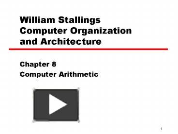 PPT – William Stallings Computer Organization and Architecture ...