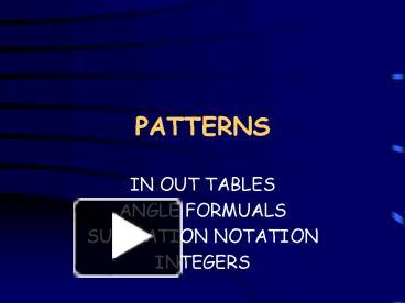 PPT – PATTERNS PowerPoint presentation | free to download - id: 10f70a ...