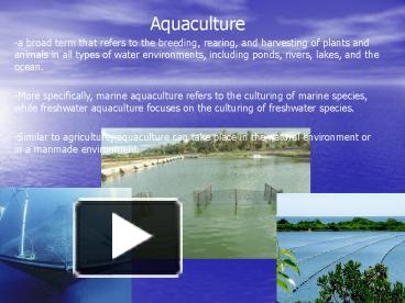 PPT – Aquaculture can actually be good for the environment who knew ...