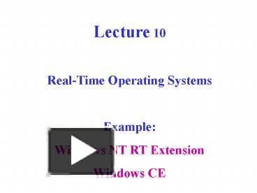RealTime Operating Systems presentation | free to view