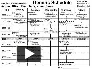 Army Force Management School presentation | free to view