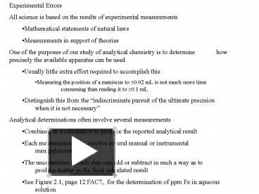 Experimental Errors presentation | free to view