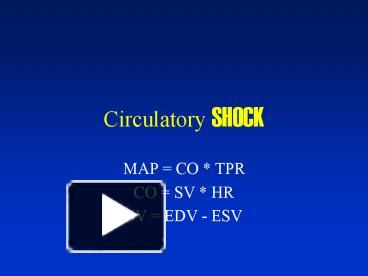 Circulatory SHOCK presentation | free to view