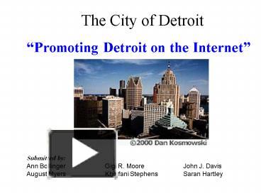 The City of Detroit presentation | free to view