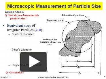 Microscopic Measurement of Particle Size presentation | free to view