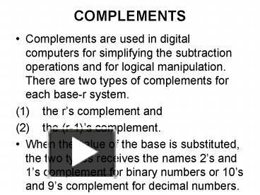 COMPLEMENTS presentation | free to download