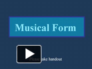 Musical Form presentation | free to download