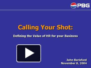 PPT – Calling Your Shot: PowerPoint presentation | free to view - id ...