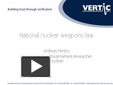 National nuclear weapons law presentation | free to view