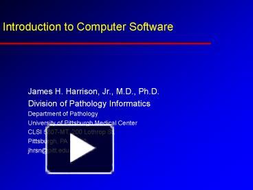 Introduction to Computer Software presentation | free to view
