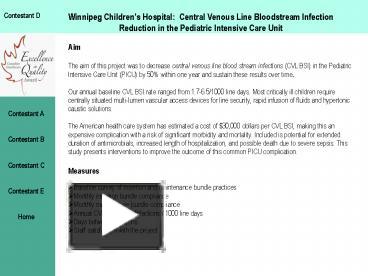 Winnipeg Childrens Hospital: Central Venous Line Bloodstream Infection ...