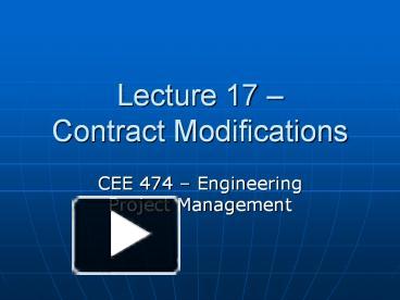 Lecture 17 presentation | free to download