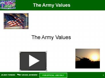 The Army Values presentation | free to view