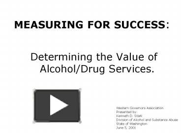 PPT – MEASURING FOR SUCCESS: PowerPoint presentation | free to view ...