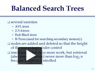 Balanced Search Trees presentation | free to view
