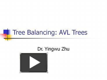 Tree Balancing: AVL Trees presentation | free to download
