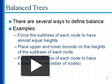 PPT – Balanced Trees PowerPoint presentation | free to download - id ...