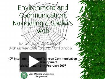 PPT – Environment and Communication: Navigating a Spider's web ...