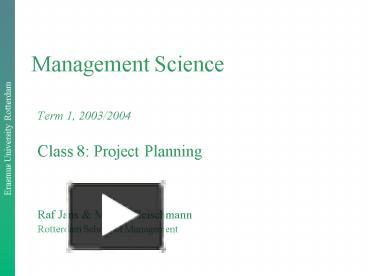 PPT – Management Science PowerPoint presentation | free to view - id ...