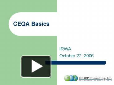 CEQA Basics presentation | free to view