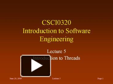 CSCI0320 Introduction to Software Engineering presentation | free to view