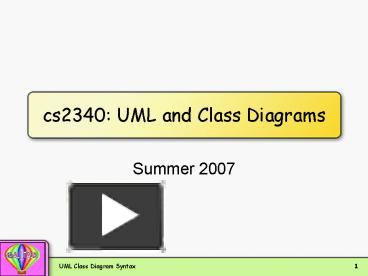 PPT – cs2340: UML and Class Diagrams PowerPoint presentation | free to ...