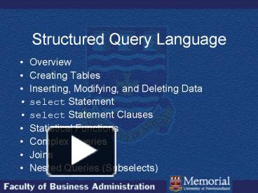 Structured Query Language presentation | free to view