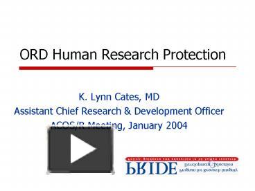 ORD Human Research Protection presentation | free to view