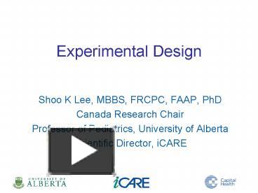 PPT – Experimental Design PowerPoint presentation | free to view - id ...