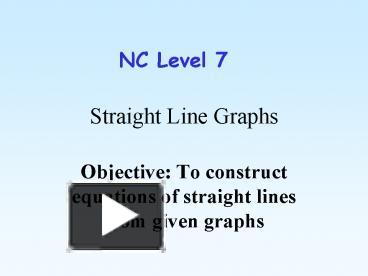 Straight Line Graphs presentation | free to view