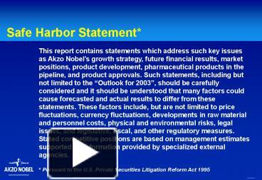 PPT – Safe Harbor Statement PowerPoint presentation | free to view - id ...