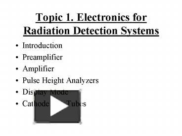 PPT – Topic 1. Electronics for Radiation Detection Systems PowerPoint ...