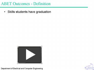 PPT – ABET Outcomes Definition PowerPoint presentation | free to ...