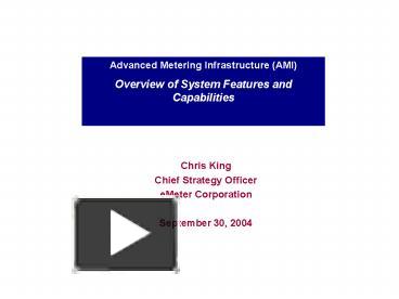 Advanced Metering Infrastructure AMI presentation | free to view