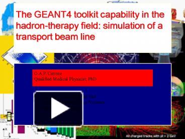 PPT – The GEANT4 toolkit capability in the hadrontherapy field ...