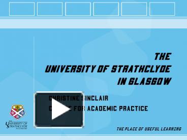 The University of Strathclyde in Glasgow presentation | free to download